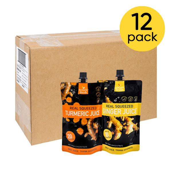 Mixed Root Turmeric & Ginger Juice 12-Pack – Just Fresh Co